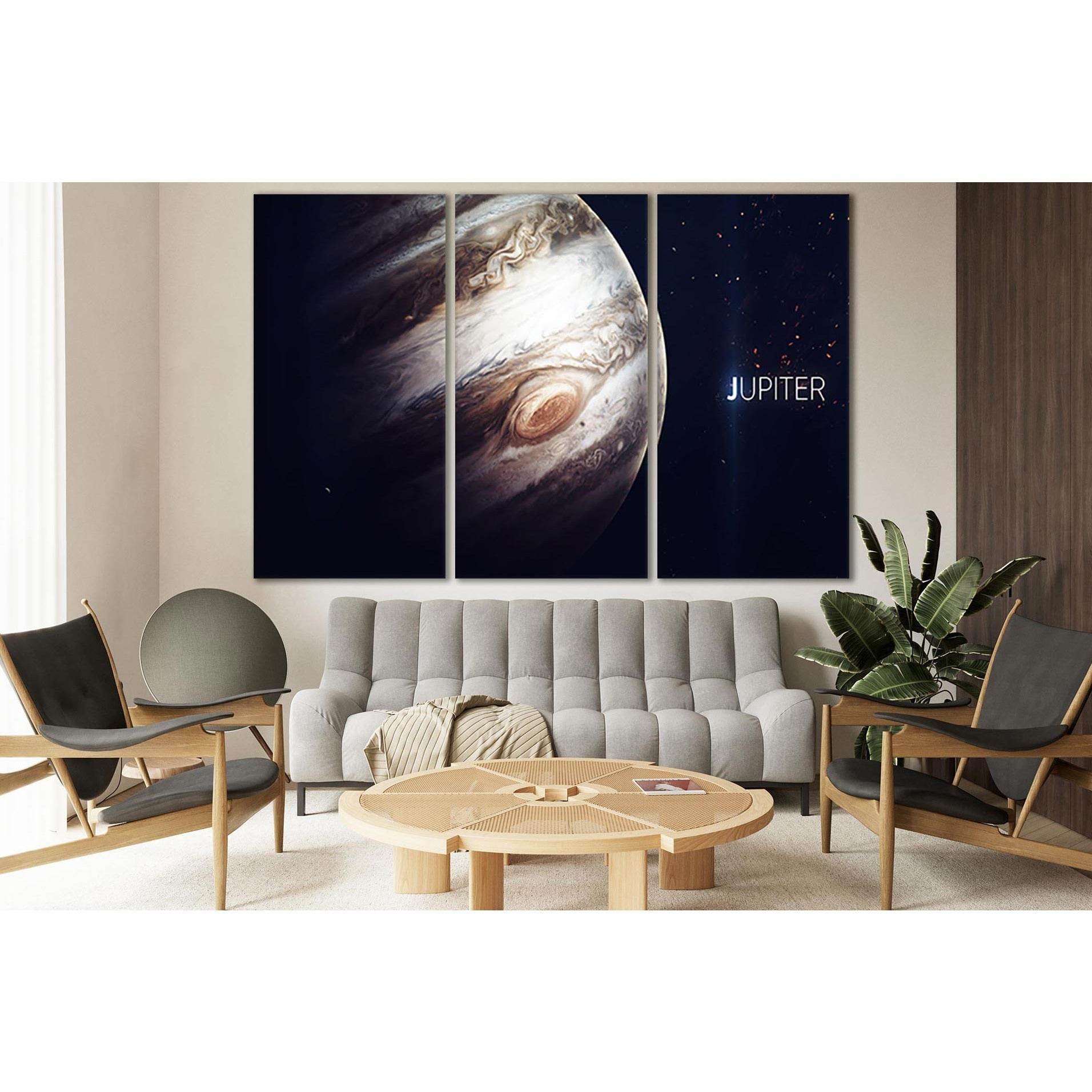 Jupiter Canvas Print, Space Wall Art for Living Room - Zellart