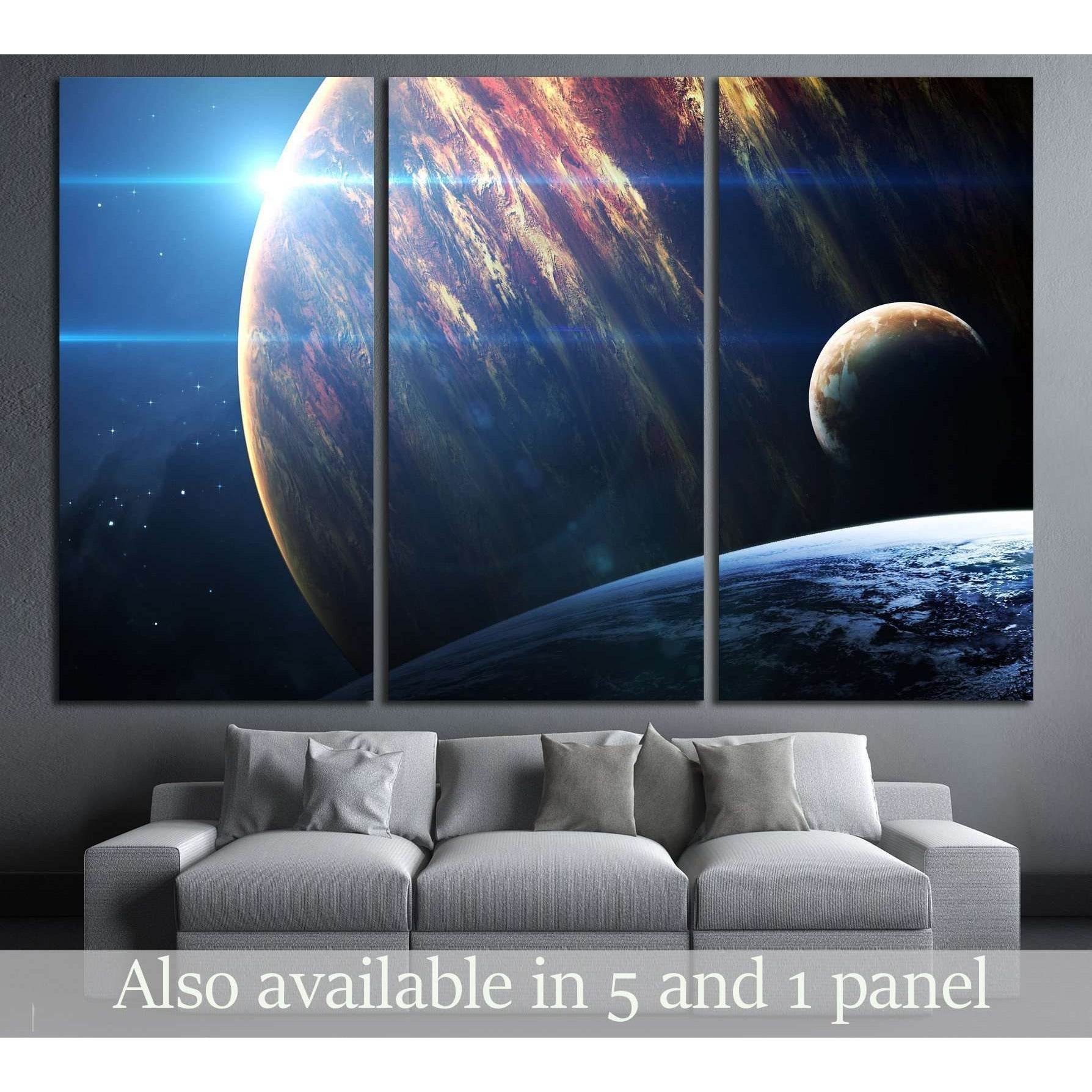 Planetary Space Canvas Print – Galaxy Wall Art - Zellart